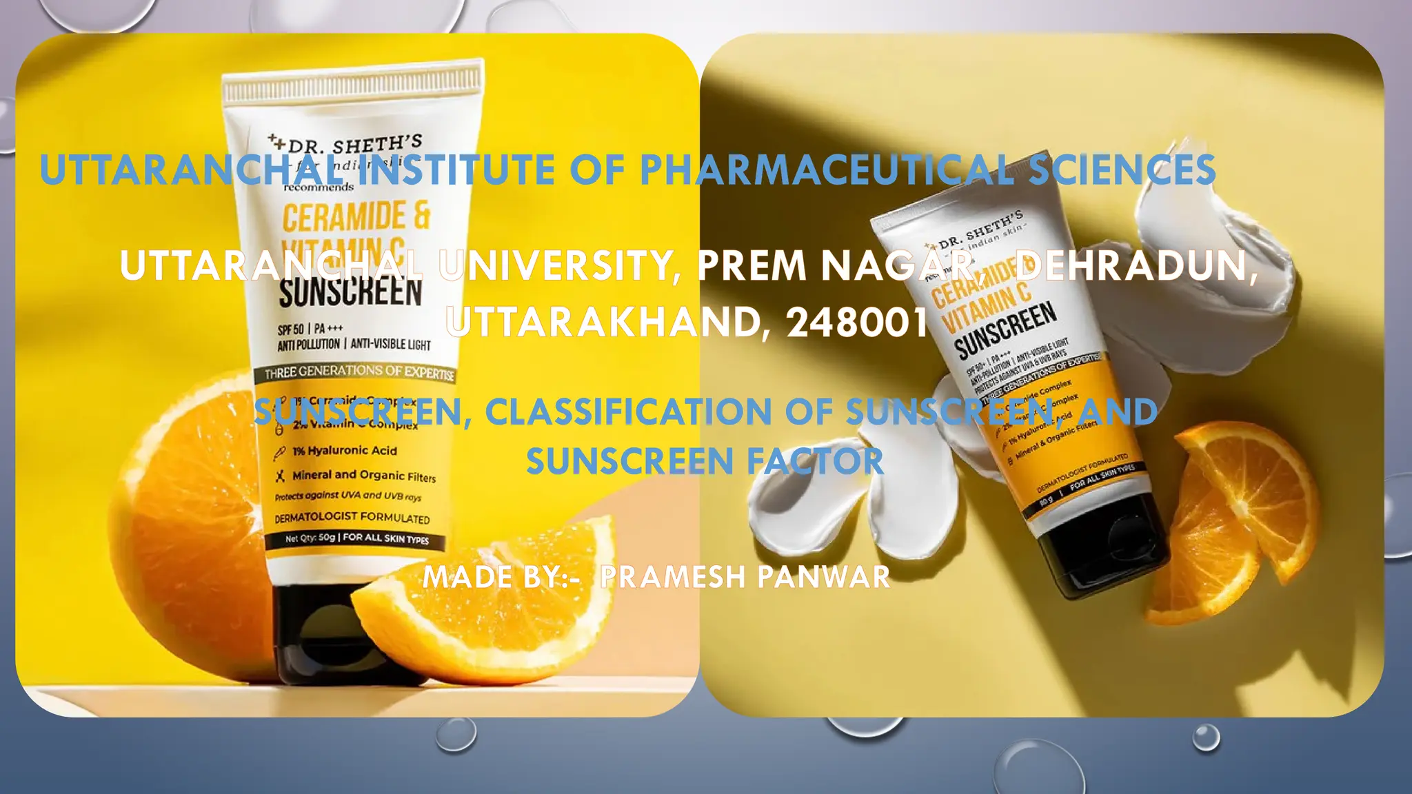 sunscreen, classification and mechanism of action.pptx