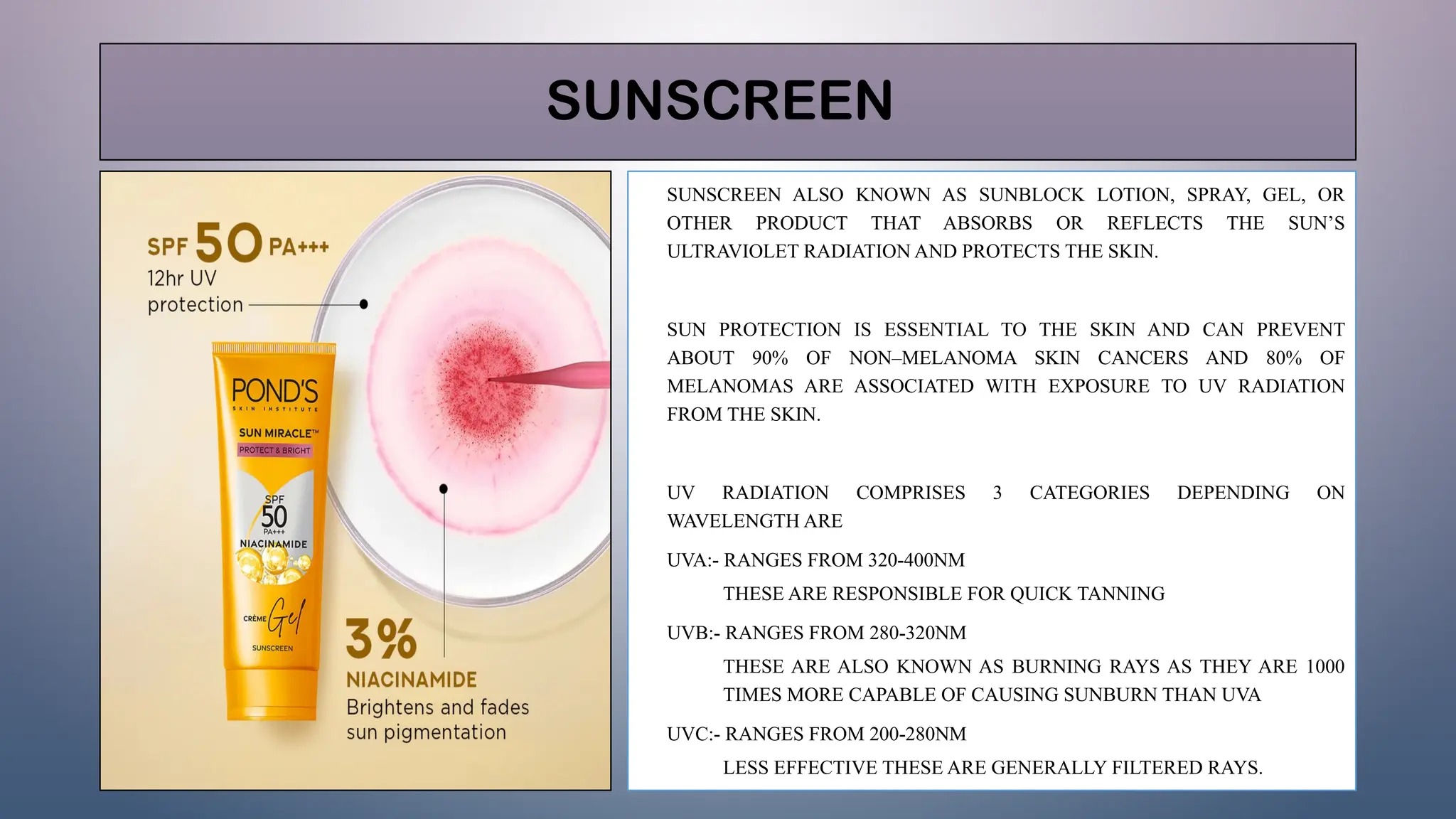 sunscreen, classification and mechanism of action.pptx