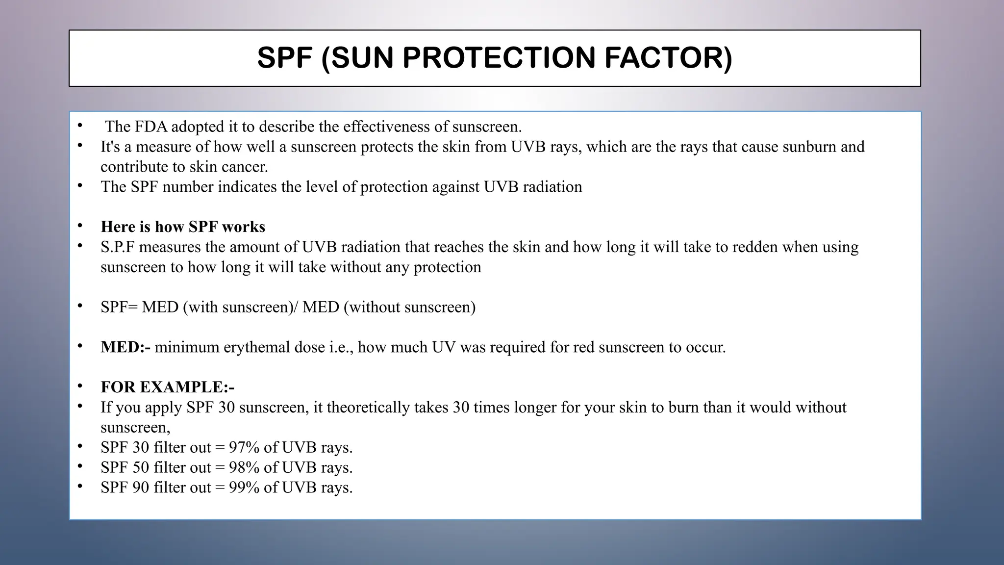 sunscreen, classification and mechanism of action.pptx