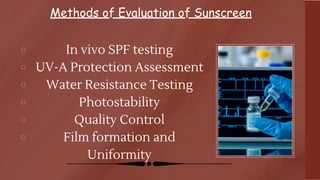 SUNSCREEN: Evaluation, Formulation, Types, Benifits | PDF