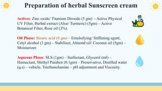 Sunscreen (Herbal Cosmetics M.Pharm Pharmacognosy) | PPTX