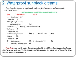 Sunscreen products form an important subclass of skin-care products | PPTX