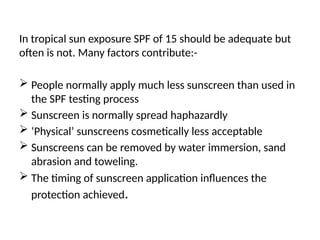 sunscreens types classification and method of apply | PPTX