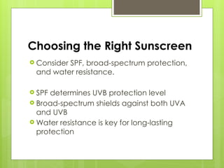 Sunscreen Tips for Skin Protection and Sun Safety | PPTX