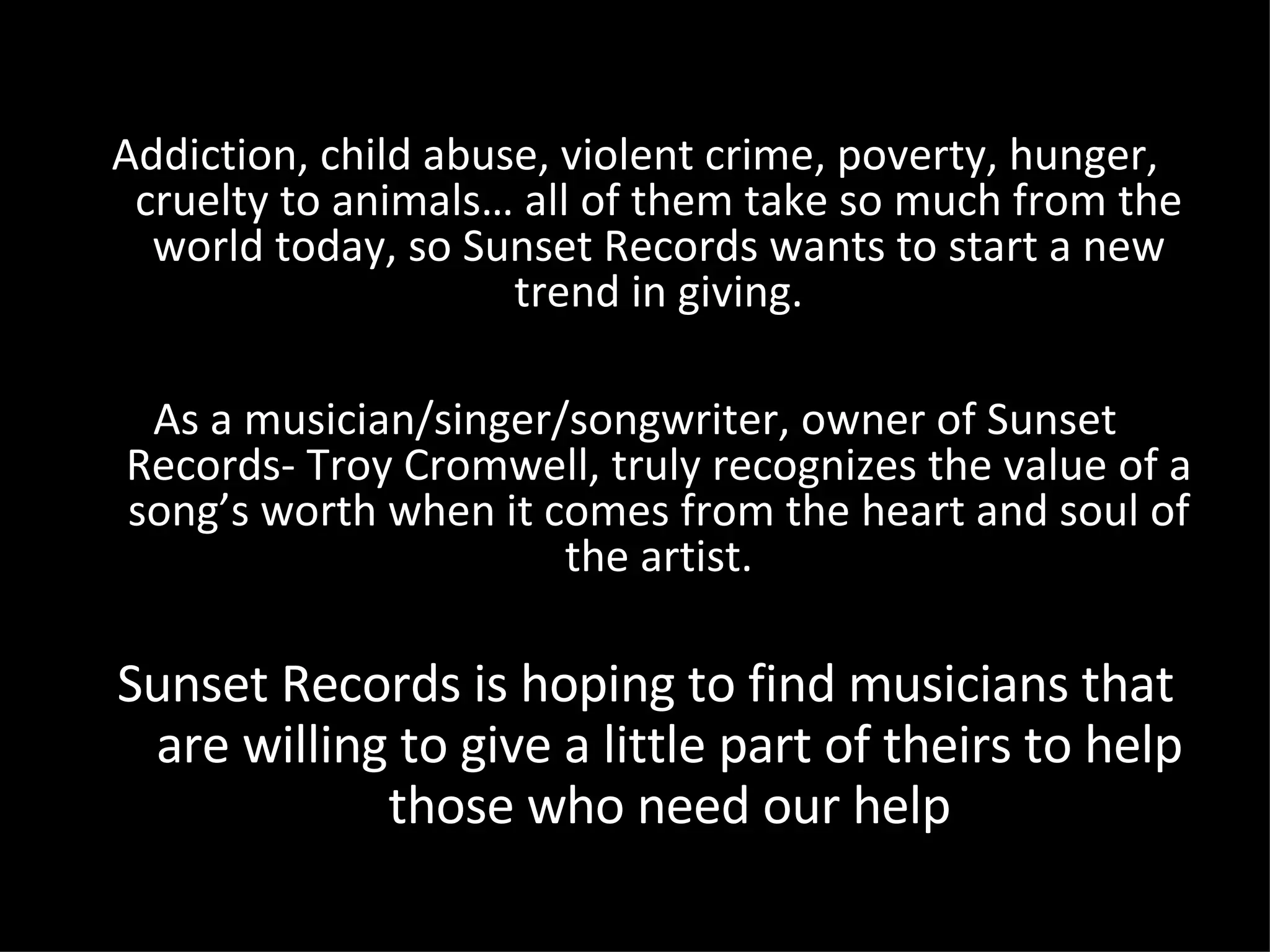 Sunset Records Practice | PPT | Music | Entertainment