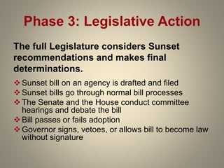 Overview of the Sunset Process in Texas | PPTX