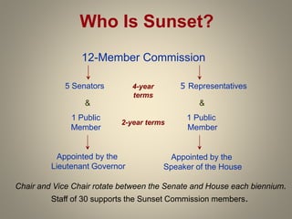 Overview of the Sunset Process in Texas | PPTX