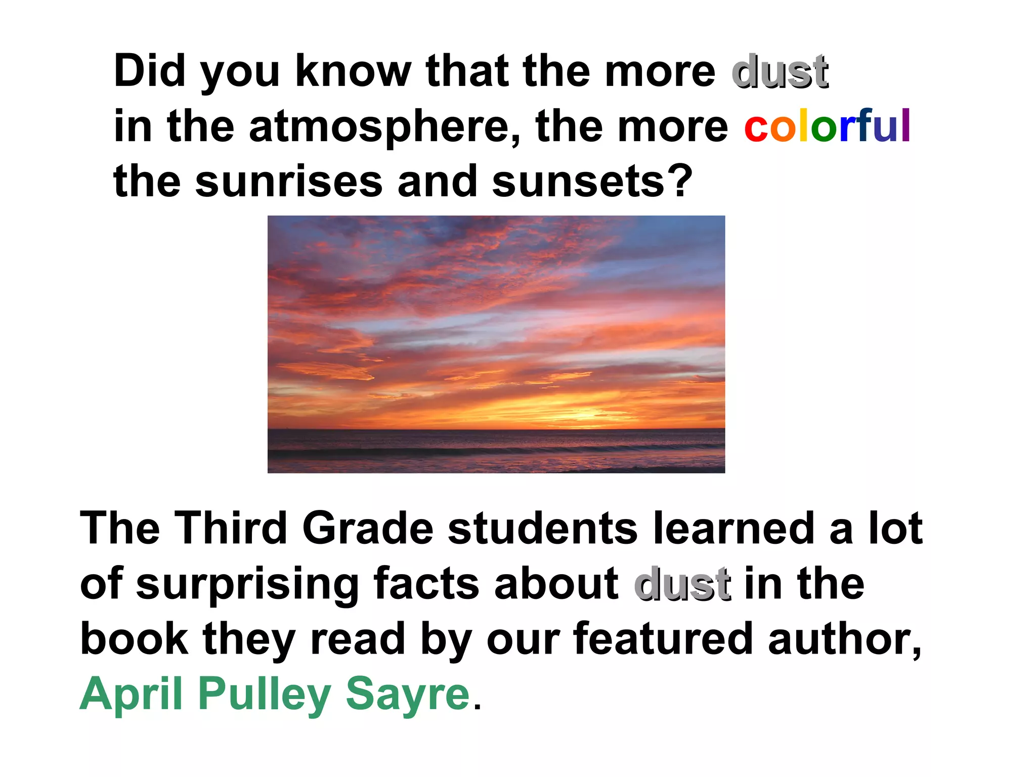 Sunsets and dust | PPT