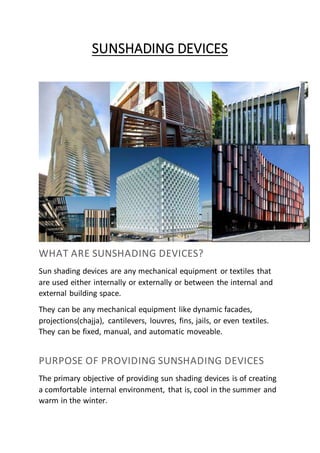Sun shading devices- design and making | DOCX