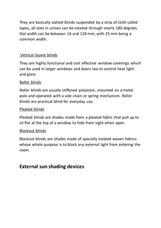 Sun shading devices- design and making | DOCX