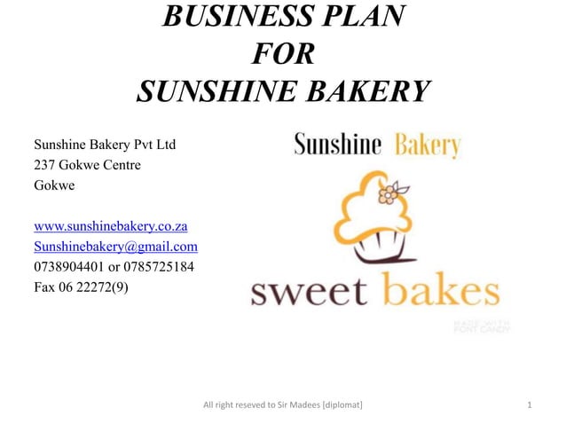 business proposal for sunshine bakery | PPTX