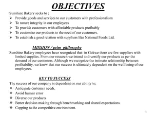 business proposal for sunshine bakery | PPTX