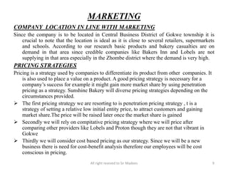 business proposal for sunshine bakery | PPTX