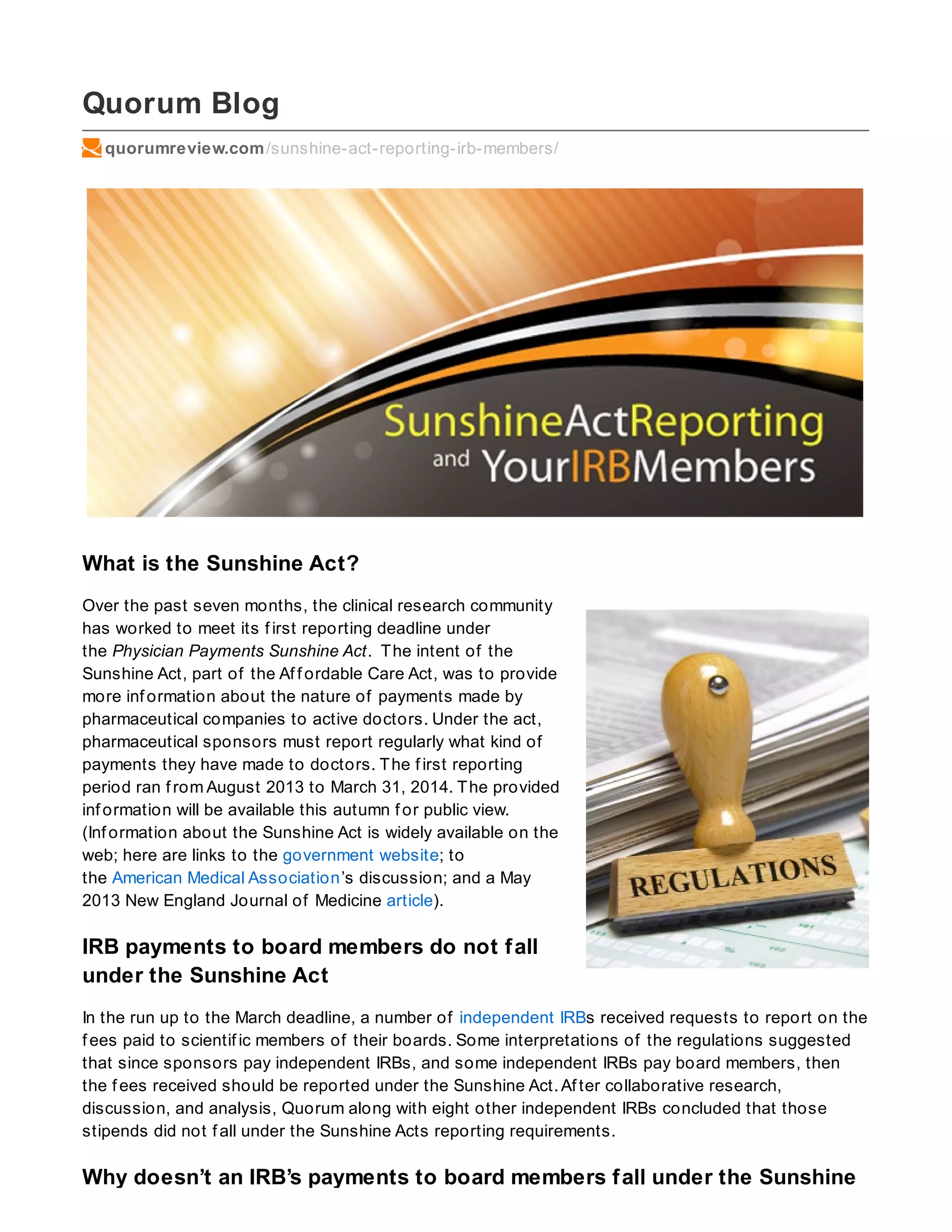What is the Sunshine Act? | PDF