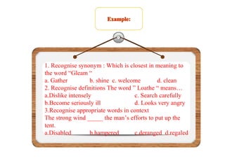 Sun shine group assessing vocabulary | PPT