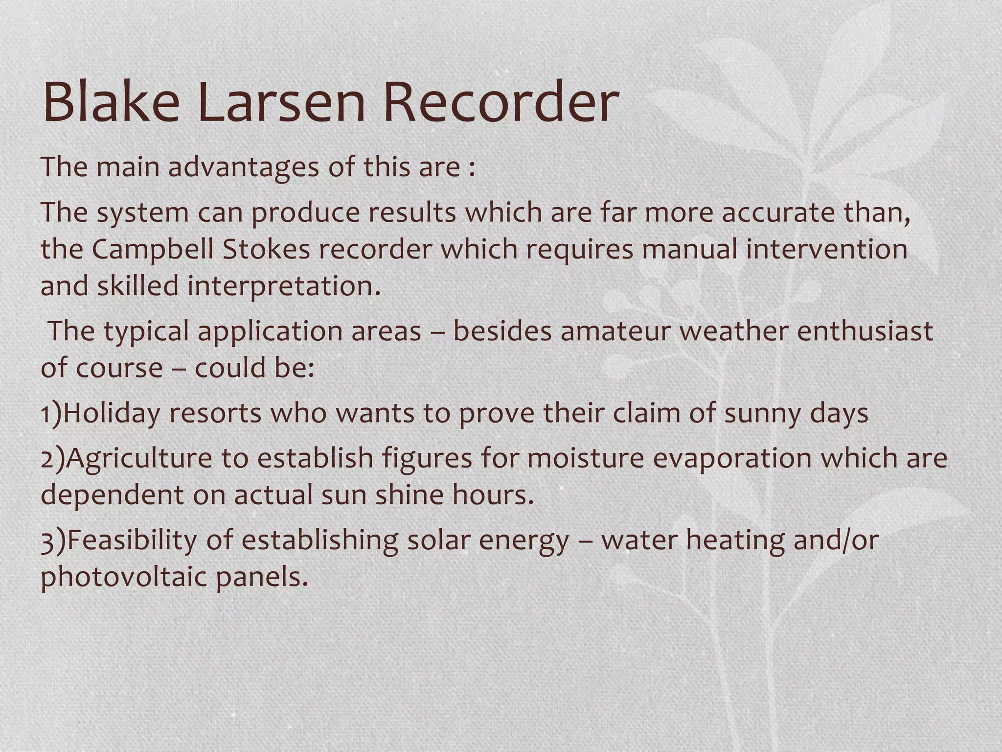 Sunshine recorder | PPTX