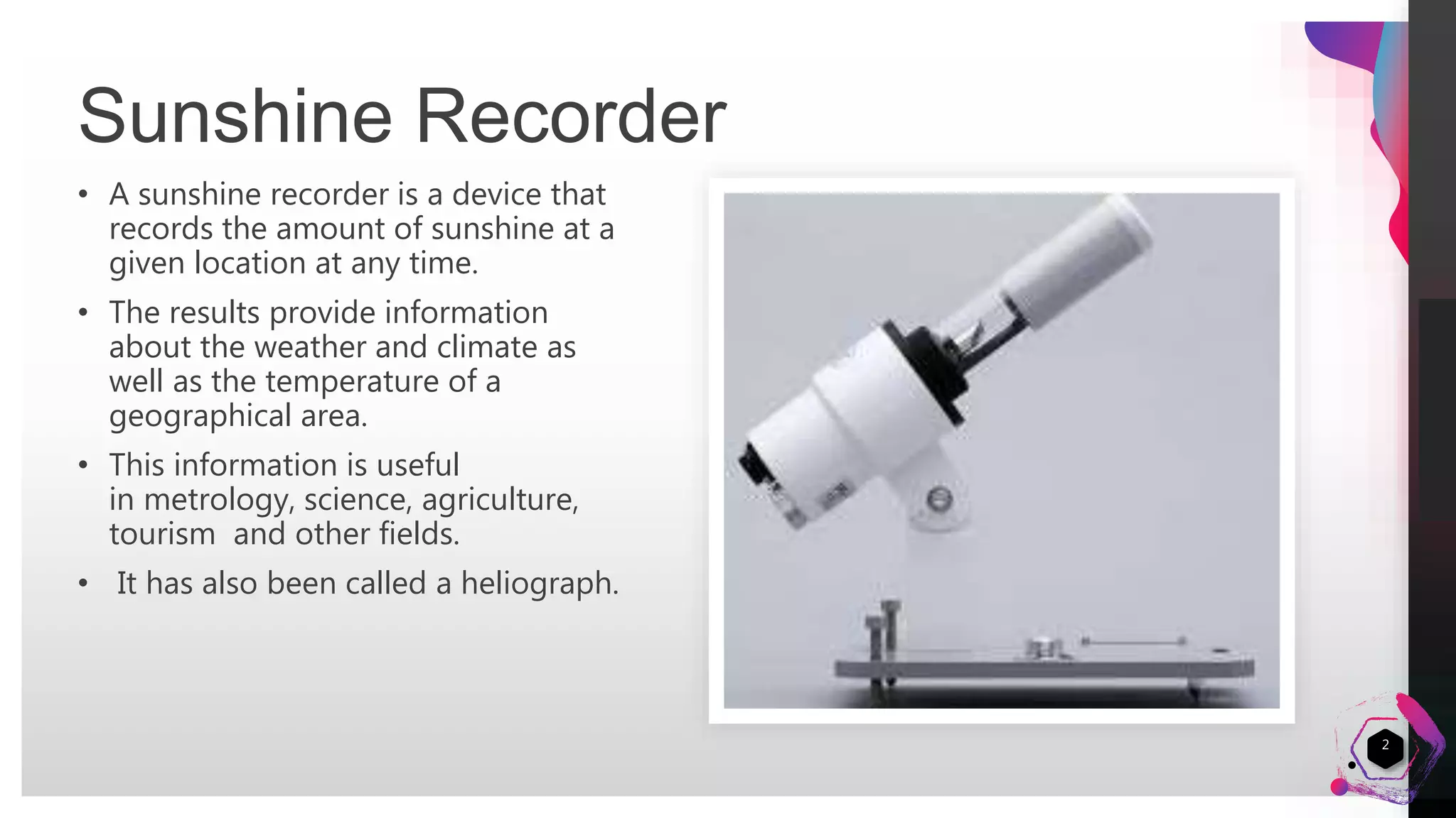 Sunshine Recorder | PPTX