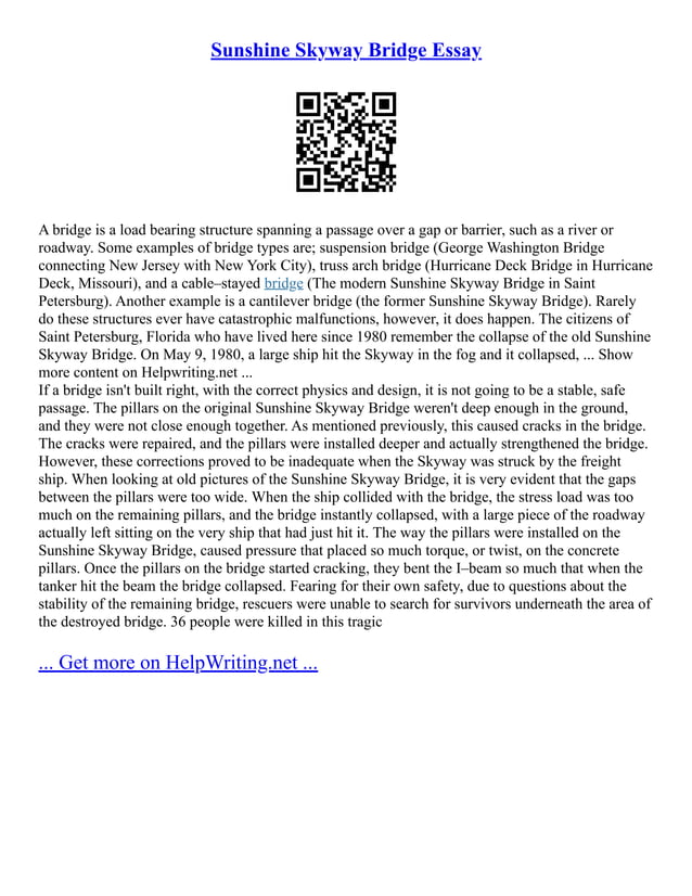 Sunshine Skyway Bridge Essay | PDF | Civil Engineering Industry ...