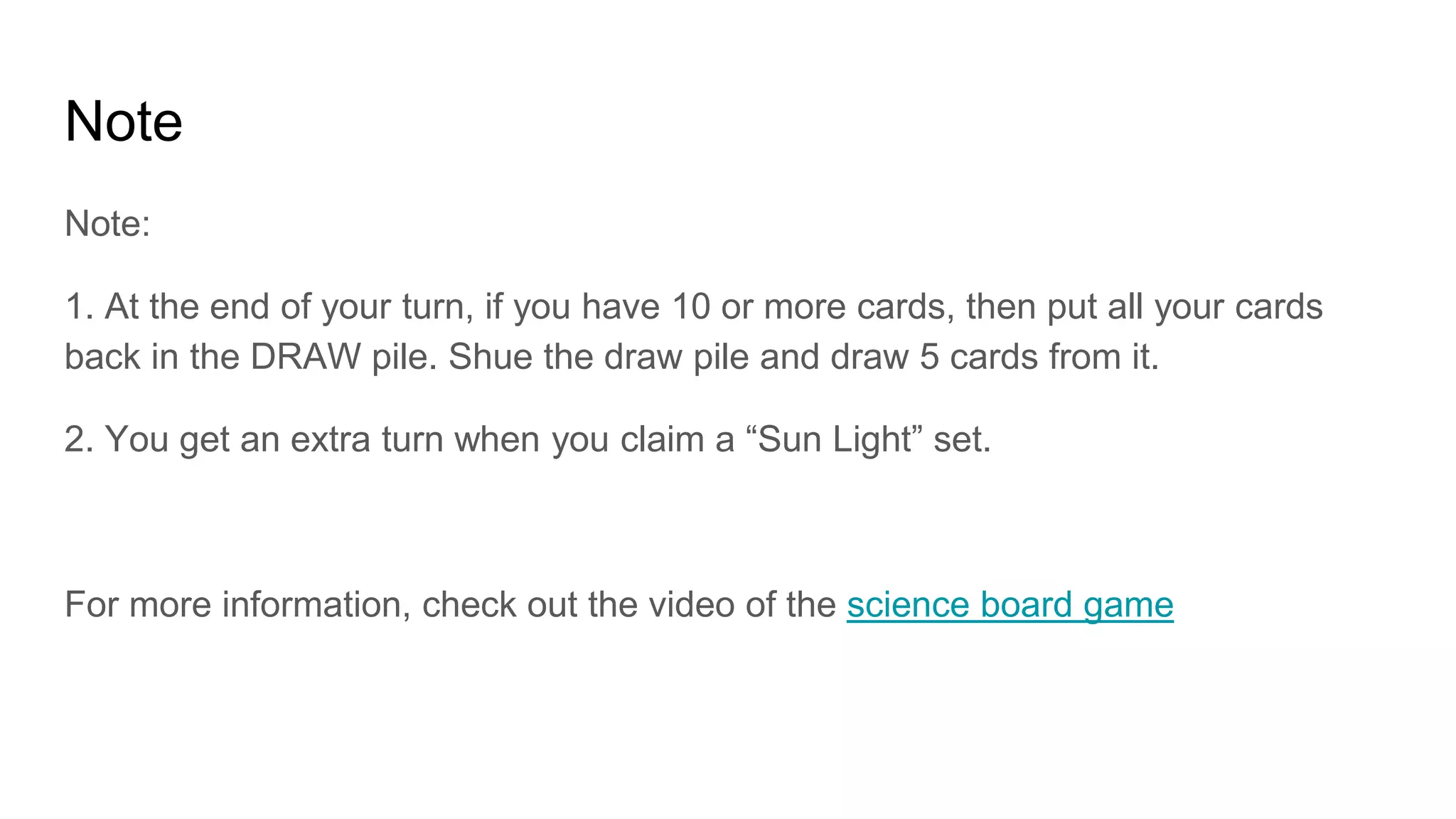 Sunshine the board game rules | PPT