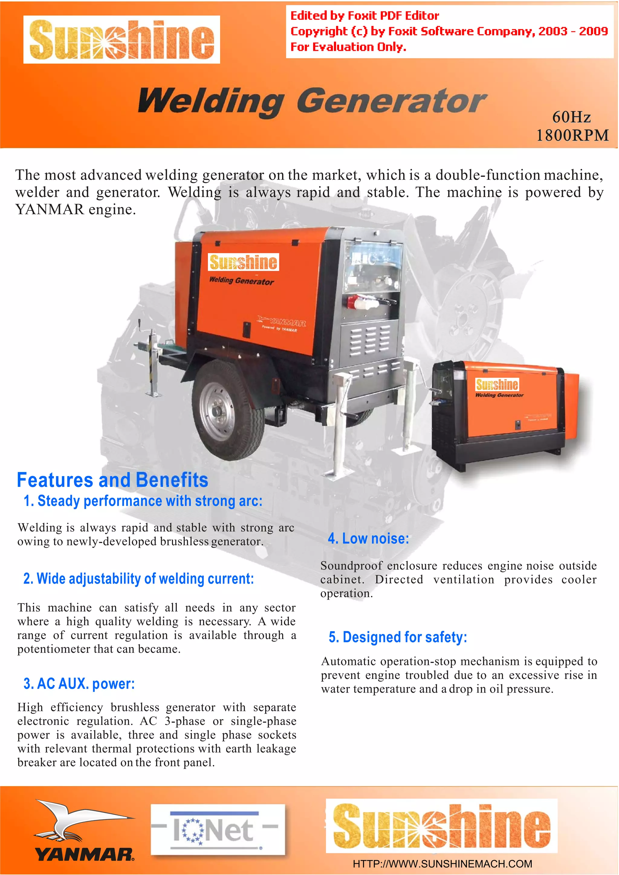Sunshine YANMAR Perkins welding generator yanmar 60 hz | PDF
