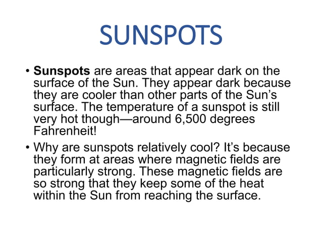 Sunspots and Solar Flares | PPTX