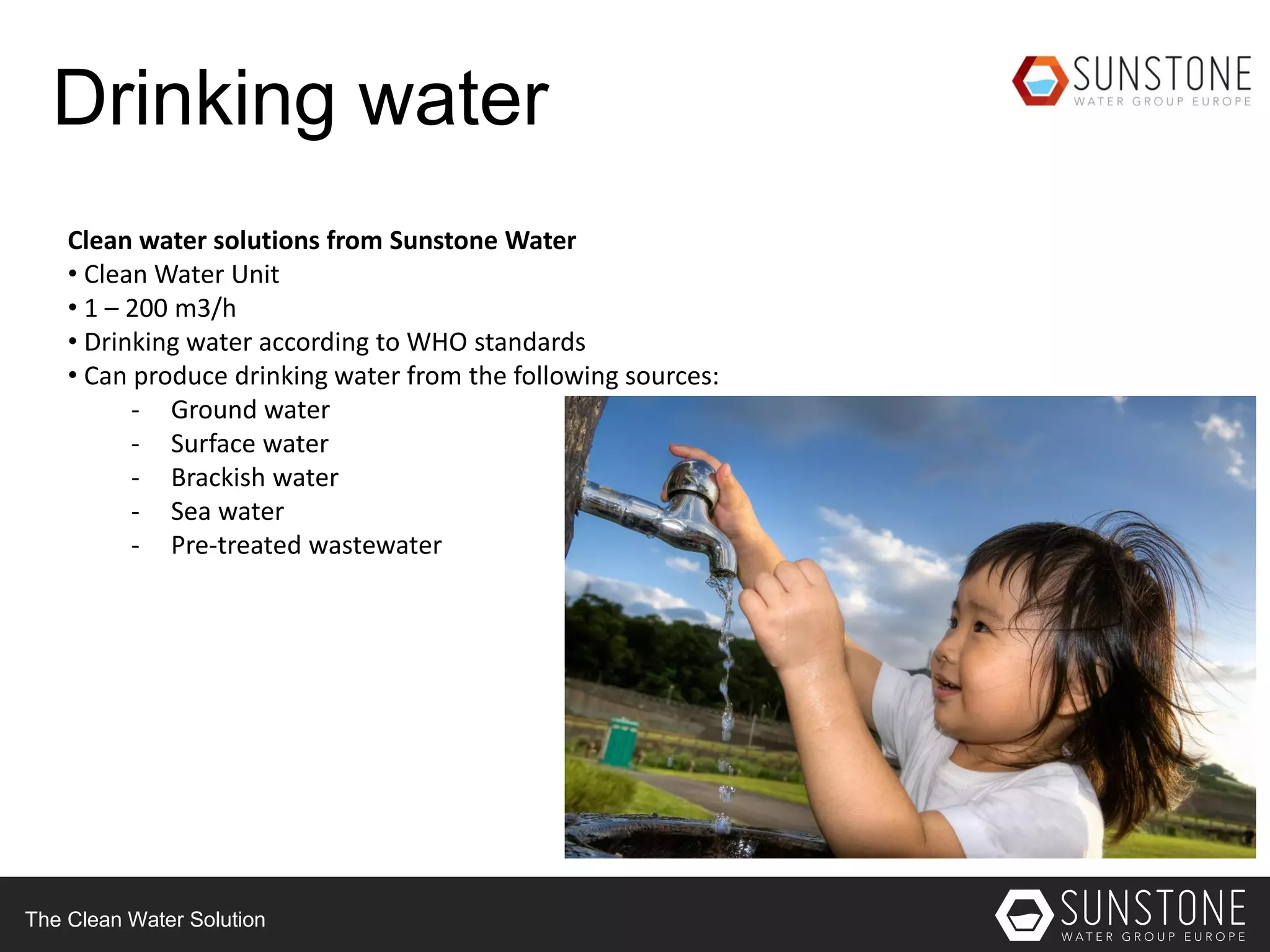 Sunstone drinking water unit | PDF | Environmental Services Industry ...