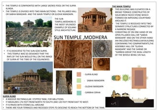 Sun temple Modhera , Gujarat | PDF