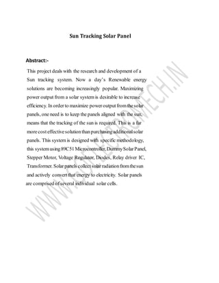 Sun tracking solar panel | PDF