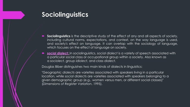 Social variation in language | PDF