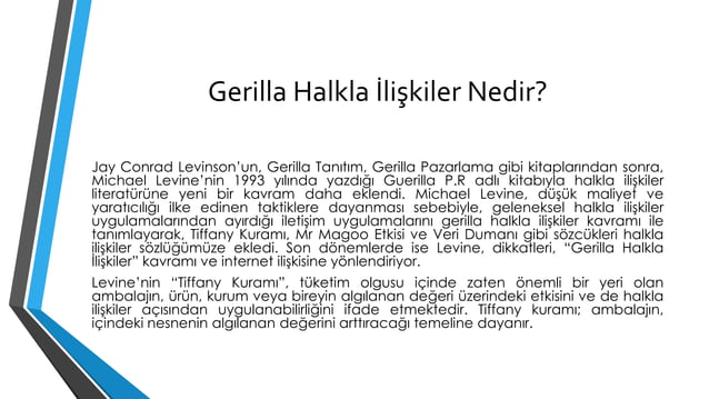 Gerilla Halkla İlişkiler Ödevi | PPTX