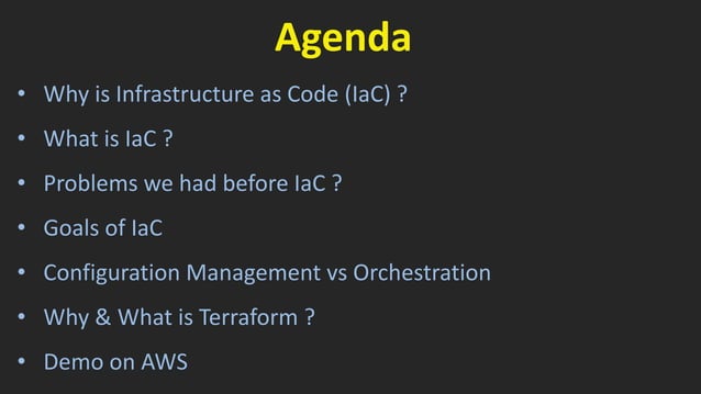 Infrastructure as Code with Terraform on AWS | PPTX