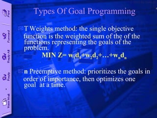 Goal Programming | PPT