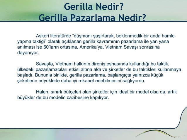 Gerilla Pazarlama - Ali KAHRAMAN | PPT
