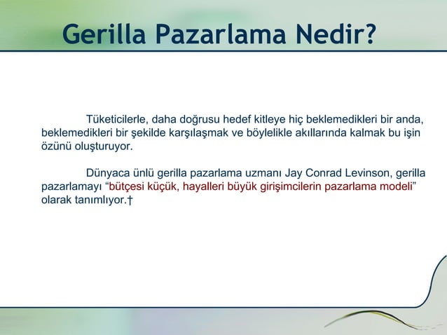 Gerilla Pazarlama - Ali KAHRAMAN | PPT