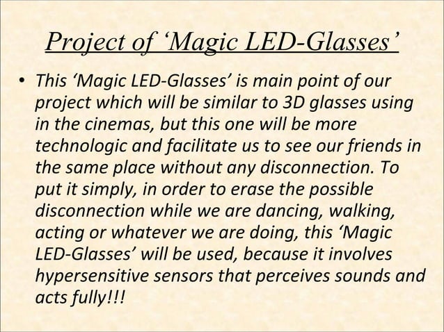 Magic LED-Glasses | PPT
