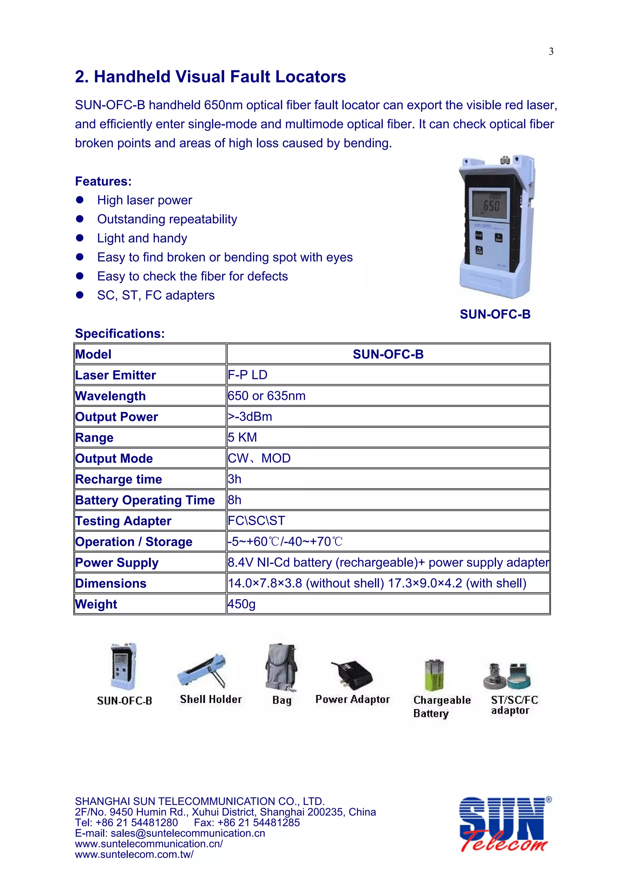 Sun Vfl250 Visual Fault Locator | PDF