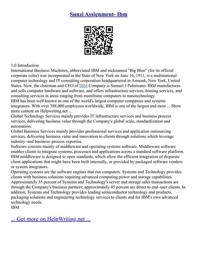 Sunzi Assignment- Ibm | PDF