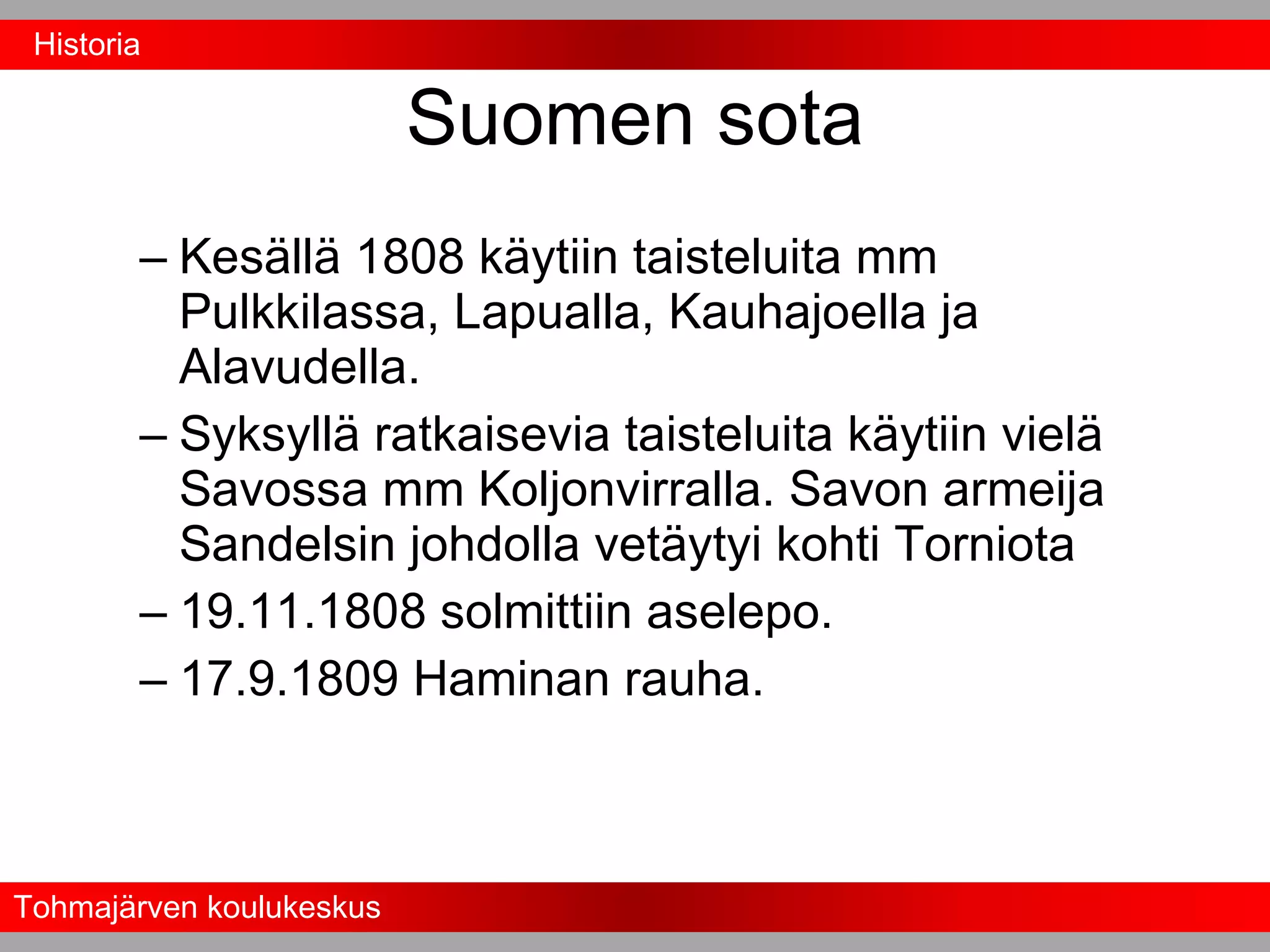 Suomen Sota | PPT