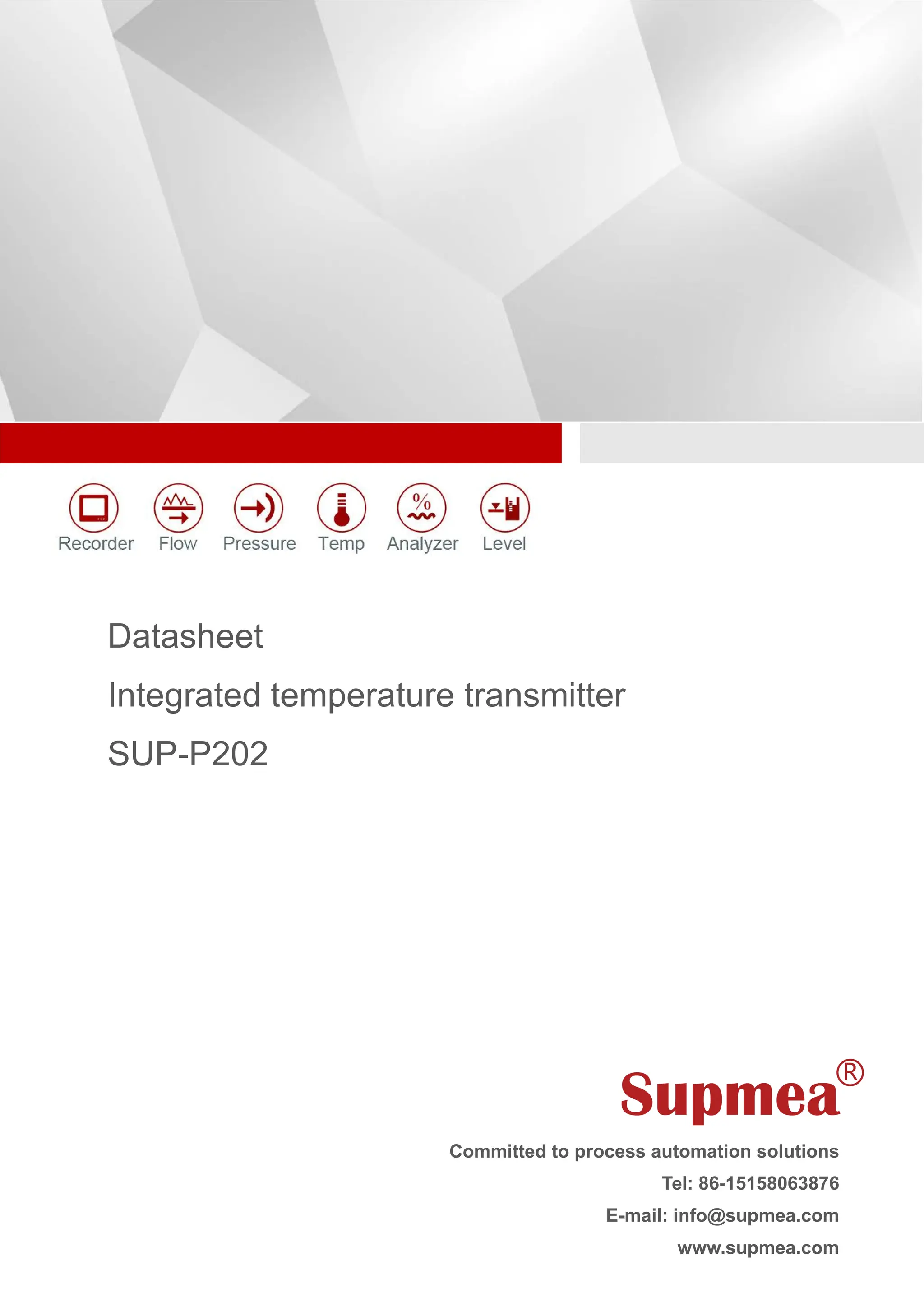 Data sheet Temperature transmitter SUP-P202 Datasheet | PDF
