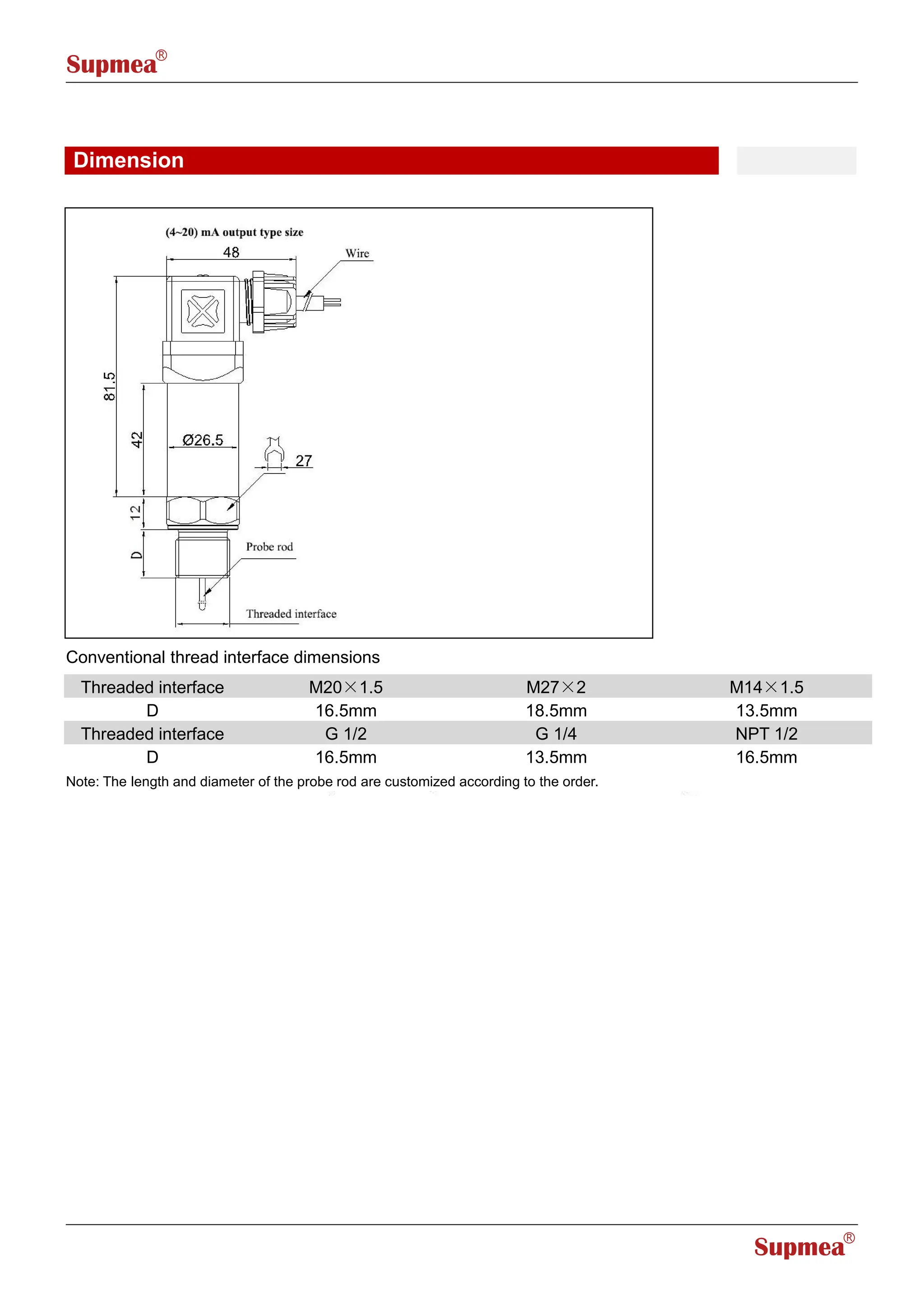 Data sheet Temperature transmitter SUP-P202 Datasheet | PDF