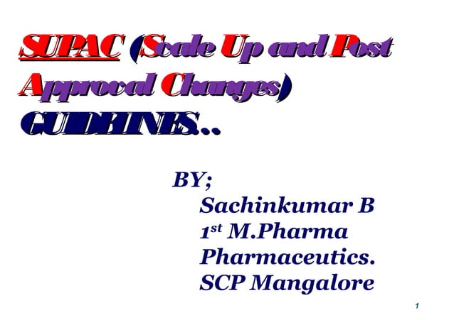 Supac | PPT | Pharmaceutical Industry | Industries