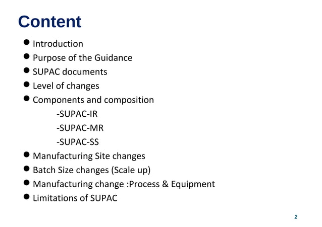 Supac | PPT | Pharmaceutical Industry | Industries