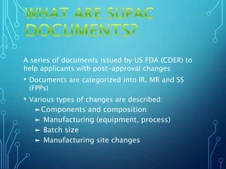 SUPAC.pptx | Pharmaceutical Industry | Industries