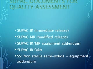 SUPAC.pptx | Pharmaceutical Industry | Industries