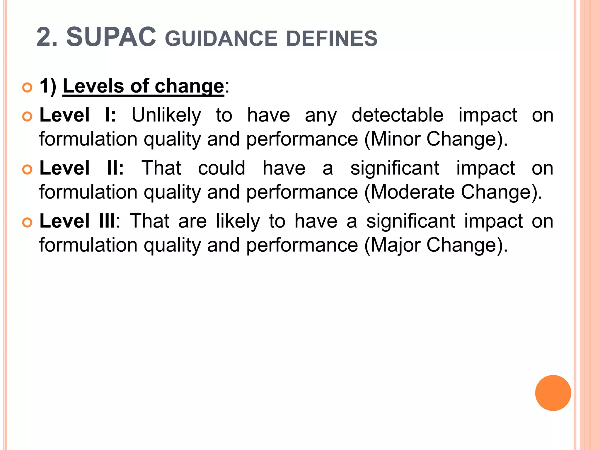 Supac - Guidance for Immediate Release Dosage Form | PPTX
