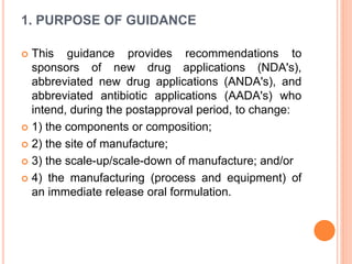 Supac - Guidance for Immediate Release Dosage Form | PPTX