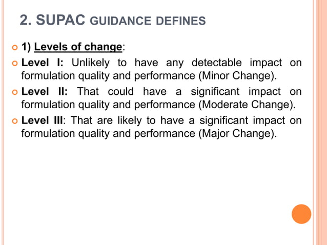 Supac - Guidance for Immediate Release Dosage Form | PPTX