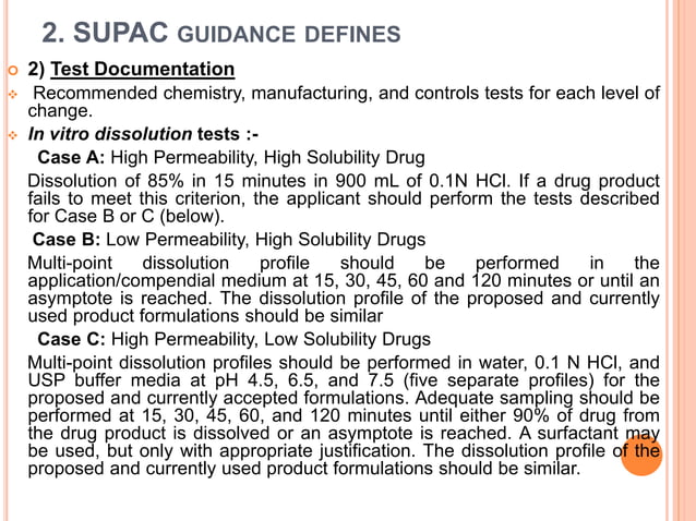 Supac - Guidance for Immediate Release Dosage Form | PPTX