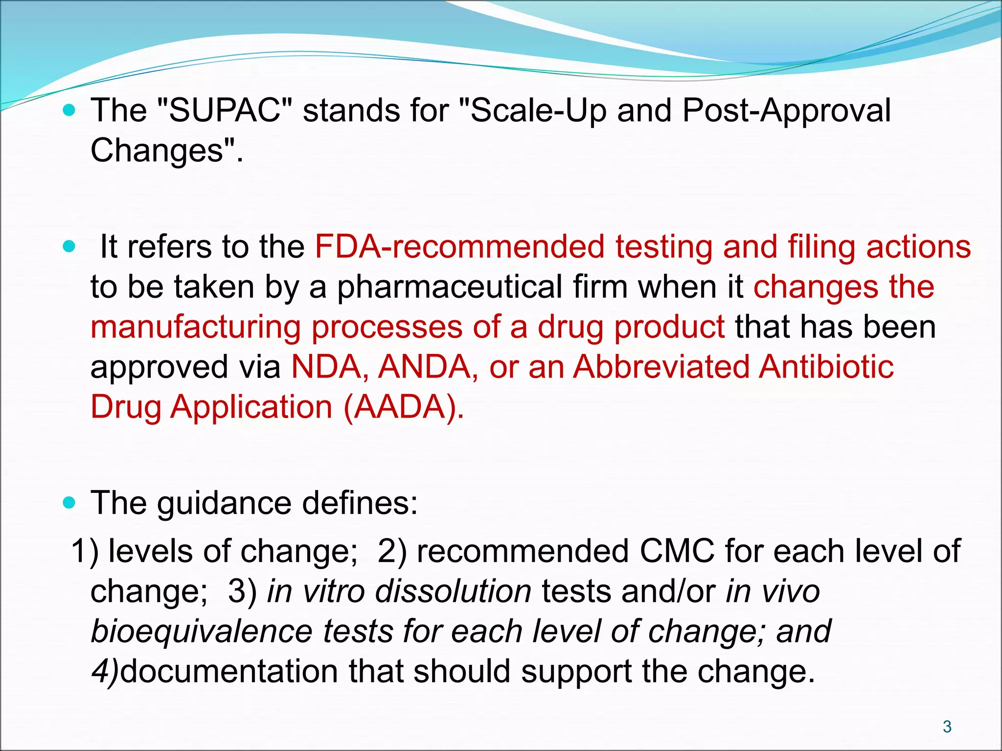 SUPAC IR ppt