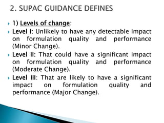 Supac - Guidance for Modified Release Dosage Form | PPTX
